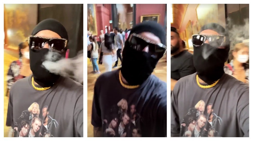 Απτόητος ο Snik προκαλεί ξανά - Στο Λούβρο με full face mask και να καπνίζει [βίντεο] | Ι LOVE STYLE